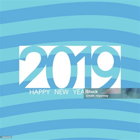 해피 뉴가 어 2019 인사말 카드 또는 달력 표지 배너 브로셔 디자인 서식 파일입니다 벡터 일러스트 레이 션 0에 대한 스톡