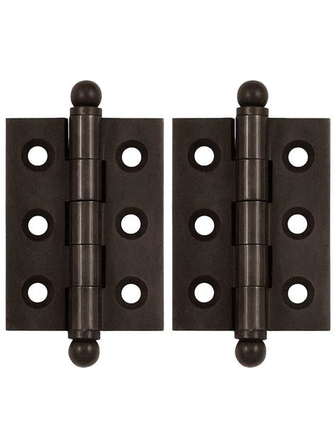 Pair Of Premium Solid Brass Cabinet Hinges With Ball Tips 2 X 1 12 House Of Antique Hardware