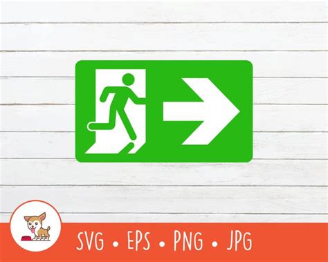 Emergency Exit Sign Svg Emergency Exit Sign Clipart Vector Emergency