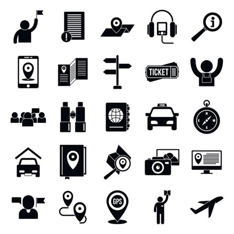 Conjunto De Iconos De Guía Estilo Simple 8845441 Vector En Vecteezy