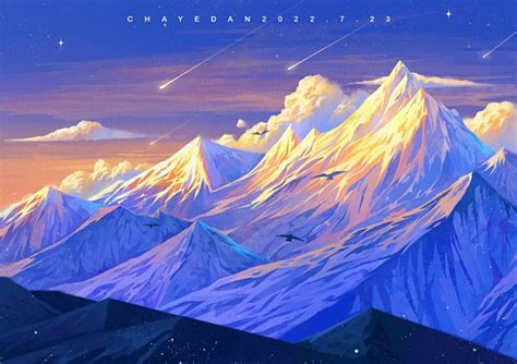 日照金山 白昼流星 茶叶蛋 插画师作品 涂鸦王国gracg