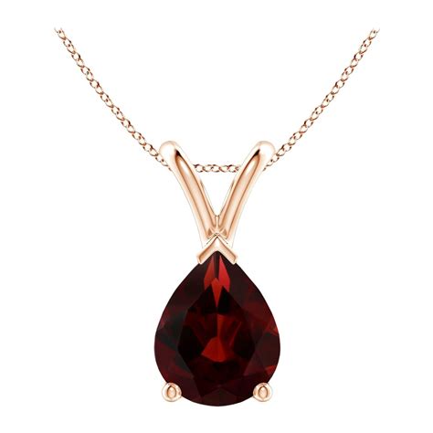 Angara Natural Pear Shaped 180ct Garnet Solitaire Pendant In 14k Rose