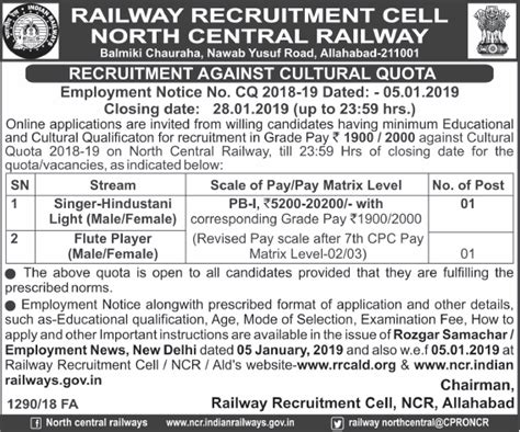 Railway Recruitment Cell North Against Cultural Quota Ad Advert Gallery