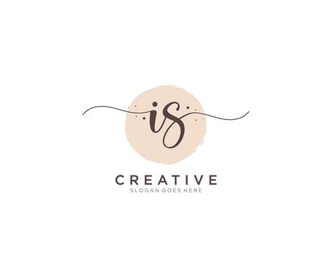 Initial IS Feminine Logo Beauty Monogram And Elegant Logo Design Handwriting Logo Of Initial