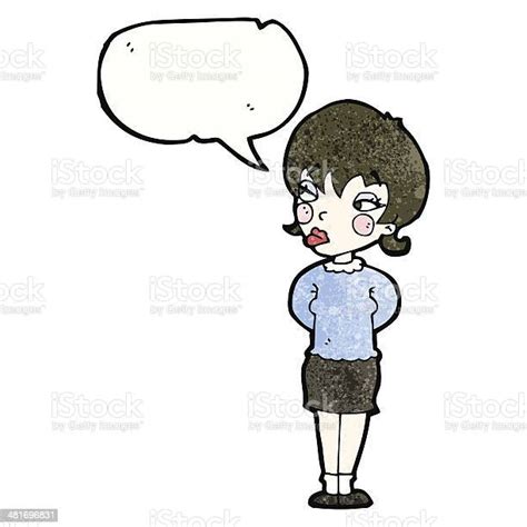 말풍선이 있는 여자 말풍선을 귀여운에 대한 스톡 벡터 아트 및 기타 이미지 귀여운 기이함 낙서 드로잉 Istock