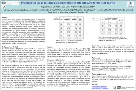 Pdf Evaluating The Size Of Deceased Patient Ehr Research Data Sets A
