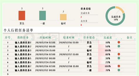 个人excel模板 个人行程任务清单 模板免费下载 Xlsx格式 编号40294948 千图网