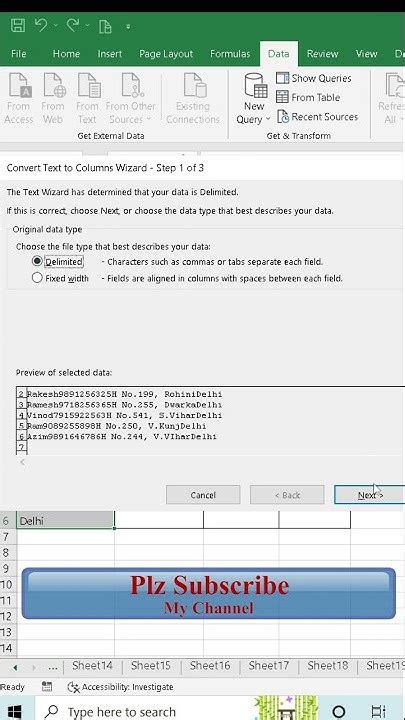Separate Data Using Text To Column In Excel Youtube