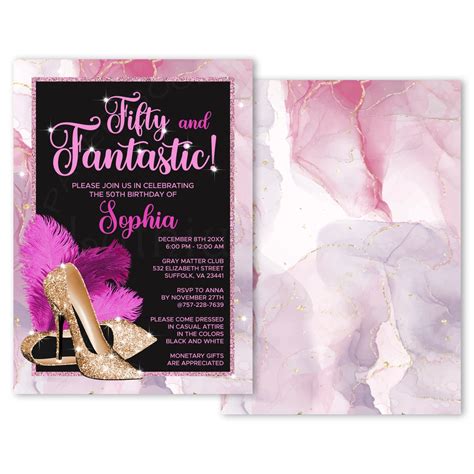 40th Birthday Invitation Forty And Fantastic Ladies Night Etsy