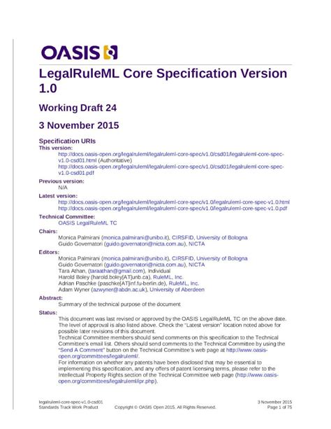 Doc Legalruleml Core Specification Version 10 Web Viewin Addition