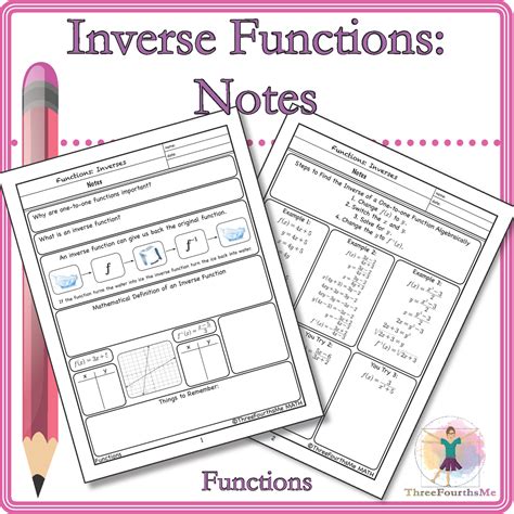 Inverse Function Scaffolded Notes Amped Up Learning