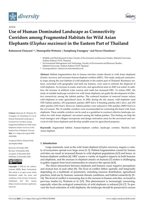 Pdf Use Of Human Dominated Landscape As Connectivity Corridors Among