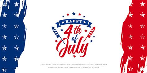 1776년 7월 4일 미국 독립기념일 기념 디자인으로 불꽃과 별이 붉은색과 파란색 그런지 빈티지 브러쉬 스트로크 미국 배경에 별이 있는 디자인 벡터 설계 0명에 대한 스톡