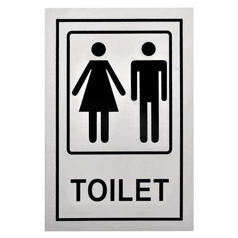 Buy Buzz Cool Metal Silver Toilet Sign Board Sticker Self Adhesive