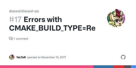 Errors With Cmakebuildtyperelease · Issue 17 · Discorddiscord Rpc · Github
