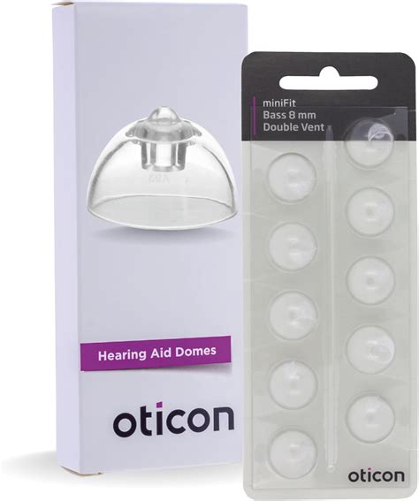 Genuine Oticon Hearing Aid Domes Minifit Double Vent Bass