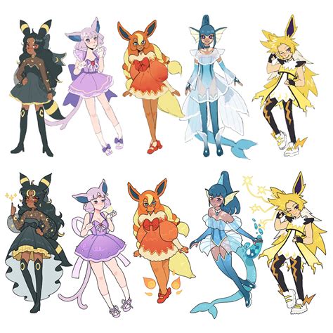Eevee Humano Chibi Moe Anthropomorphism Pokémon Anime Litten Alola