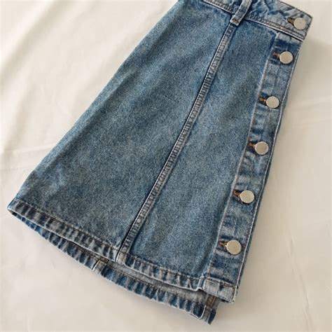 Divided Handm Skirts Divided 4 Hm Womens Skirt Buttonup Aline Blue