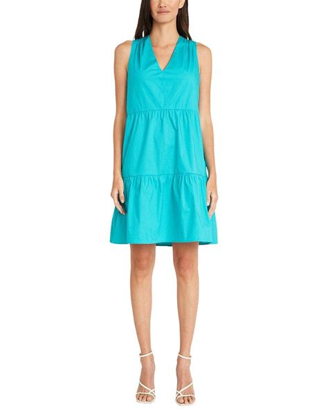 Maggy London Poplin Midi Dress In Blue Lyst