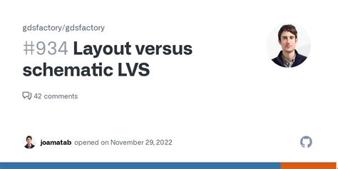 Layout Versus Schematic Lvs · Issue 934 · Gdsfactorygdsfactory · Github