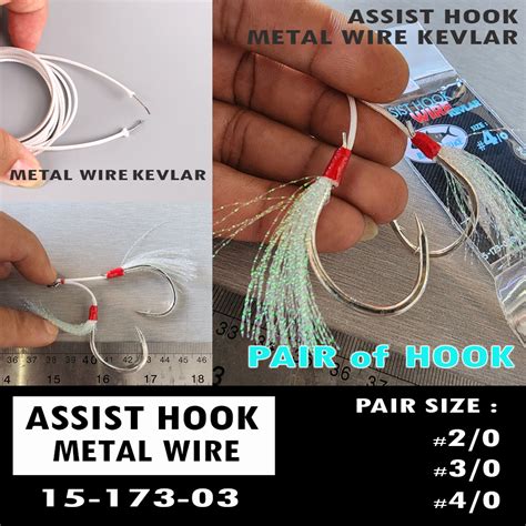Jual Assist Hook Metal Wire Kevlar Double Hook Pair Of Hook