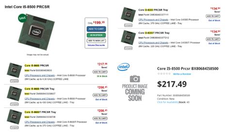 인텔 커피레이크 Cpu 추가 모델 판매 시작 보드나라