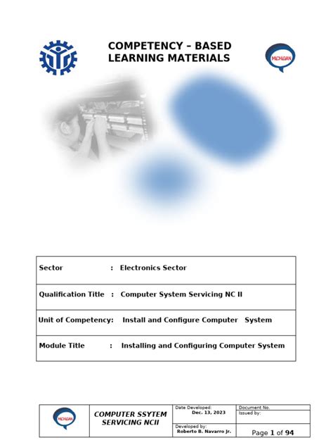 Cblm Coc 1 Install And Configure Computer System Pdf Computer Network Microcomputers