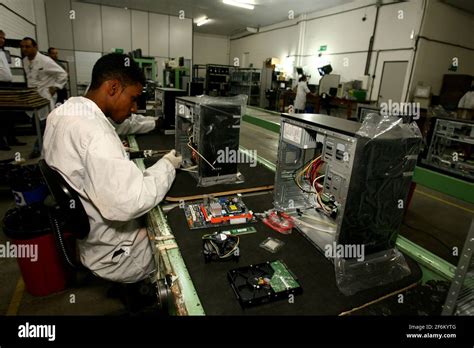 Ilheus Bahia Brazil June 13 2011 Workers Are Seen On A Computer