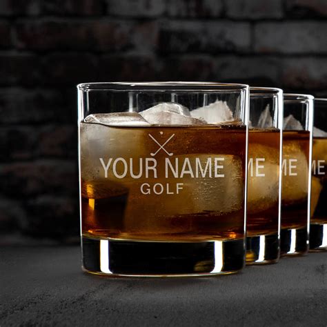 Custom Golf Rocks Glasses Personalized Engraved Single Or Set Etsy