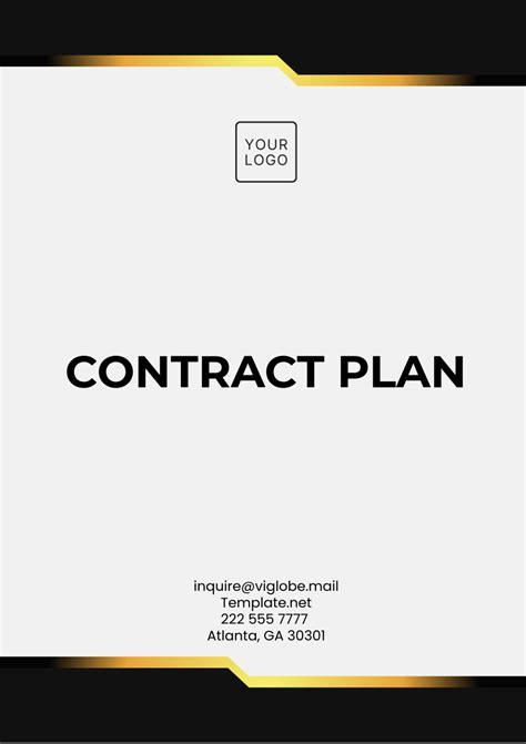Free Contract Plan Template To Edit Online