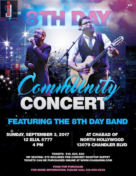 Community Concert Featuring 8th Day Band Jewish Insights