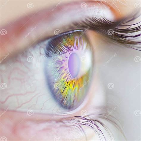 Detailed Close Up Of A Human Eye With Multicolored Iris Pattern Stock Image Image Of