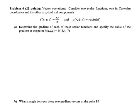 Solved Problem Points Vector Operations Consider Chegg
