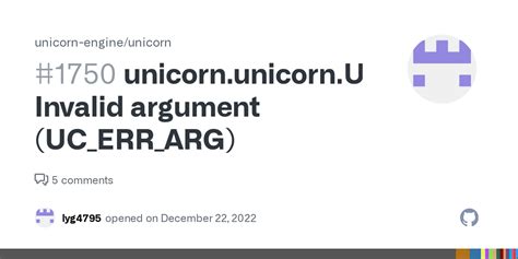 Unicorn Unicorn UcError Invalid Argument UC ERR ARG Issue Unicorn Engine Unicorn