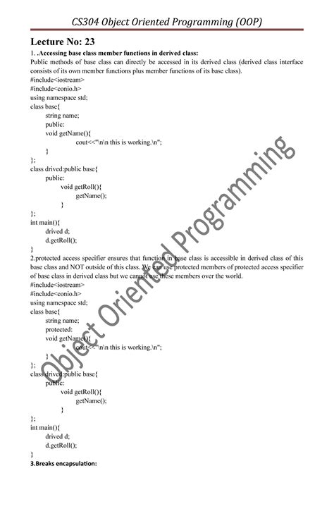 lecture no 23 cs304 object oriented programming oop lecture no 23