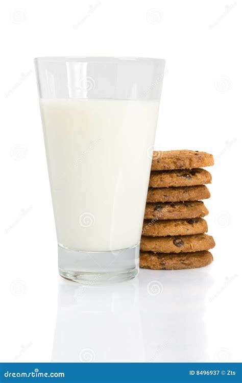 Cookies And A Glass Of Milk Stock Image Image Of Brown Stack 8496937