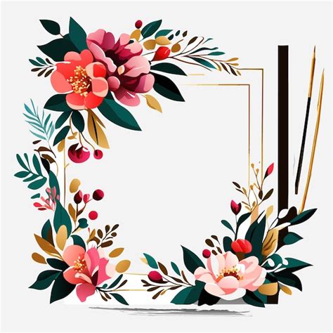 Premium Vector Classic Flower Frame Party Invitation