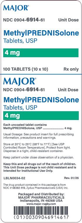 Methylprednisolone Tablets Package Insert Prescribing Info
