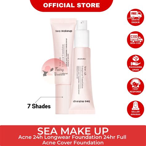Jual Sea Makeup Acne 24h Longwear Foundation Full Coverage With
