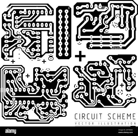 Printed Circuit Board Vector Illustration Isolated On White Background Stock Vector Image And Art