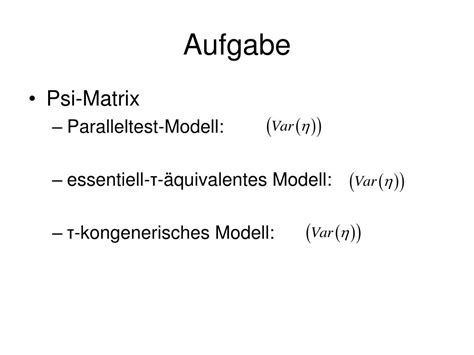 PPT Übung zur Vorlesung Theorien Psychometrischer Tests I PowerPoint Presentation ID