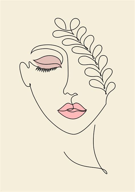 Prints Digital Prints Art And Collectibles Portrait Lady Minimal Lines
