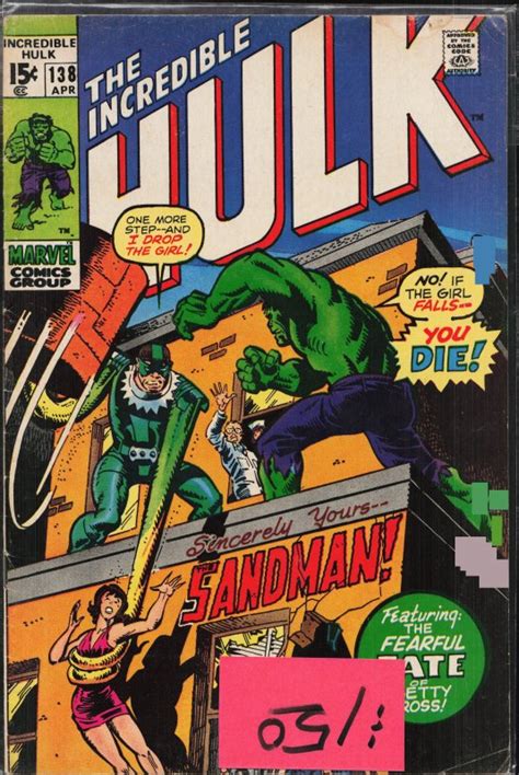 The Incredible Hulk 138 1971 Hulk Comic Books Bronze Age Marvel