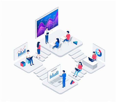 Premium Vector People Characters Interacting With Charts And