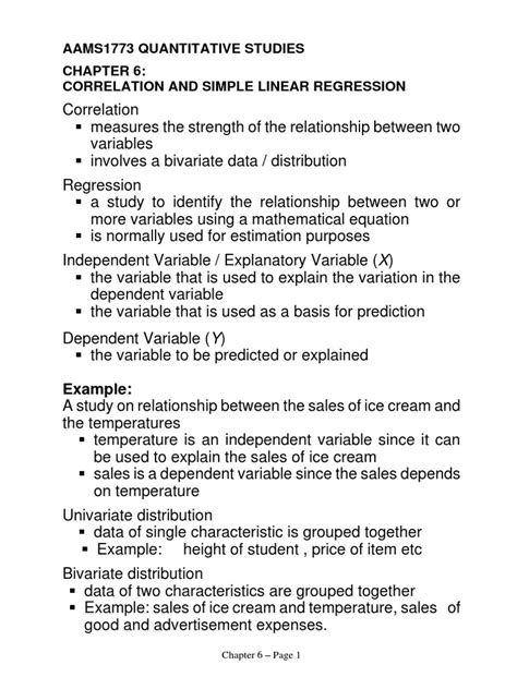 6 Correlation And Regression Pdf