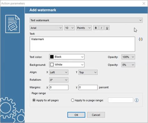 Add Text Or File Watermark Action