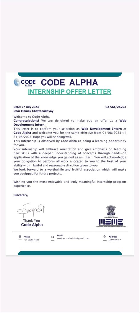 Mainak Chattopadhyay On Linkedin Internship Codealpha Codealpha