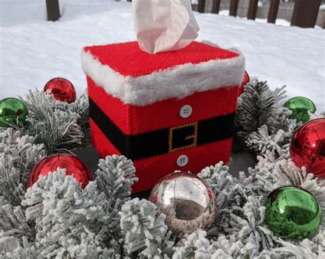 Santa Suit Tissue Box Cover Christmas Holiday Decoration Etsy