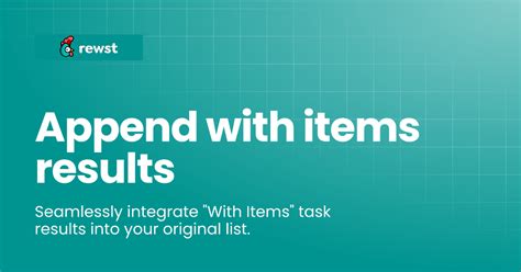 Append With Items Results Transform Action Rewst Documentation