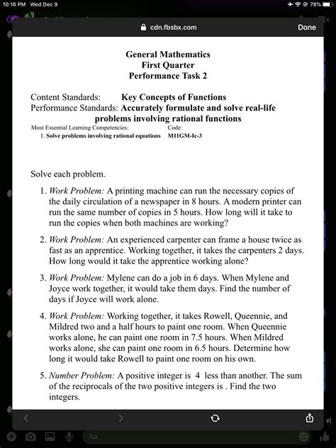 Answered Solve Each Problem 1 Work Problem A… Bartleby